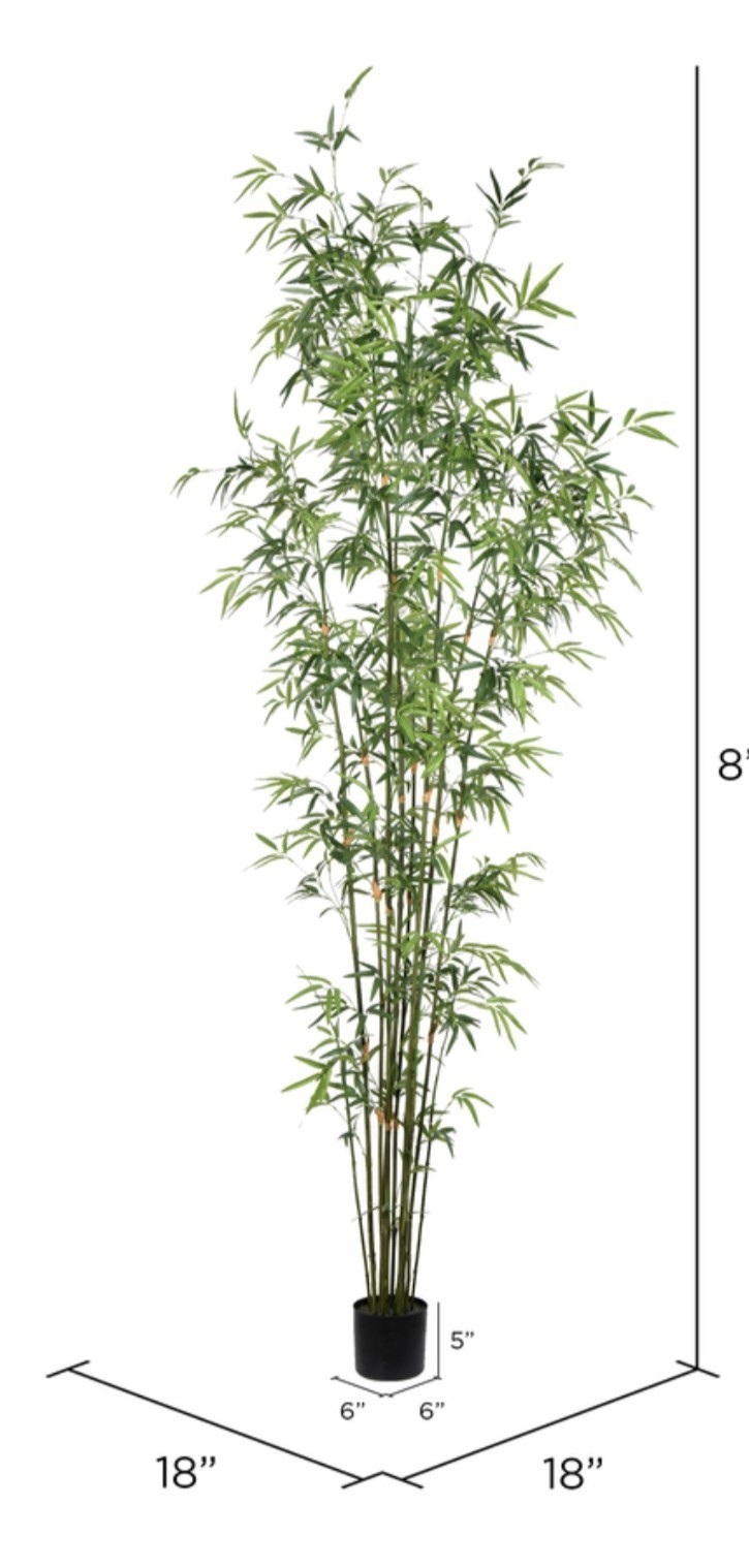 8 feet Artificial Potted Mini Bamboo Tree with 2053 Leaves ...