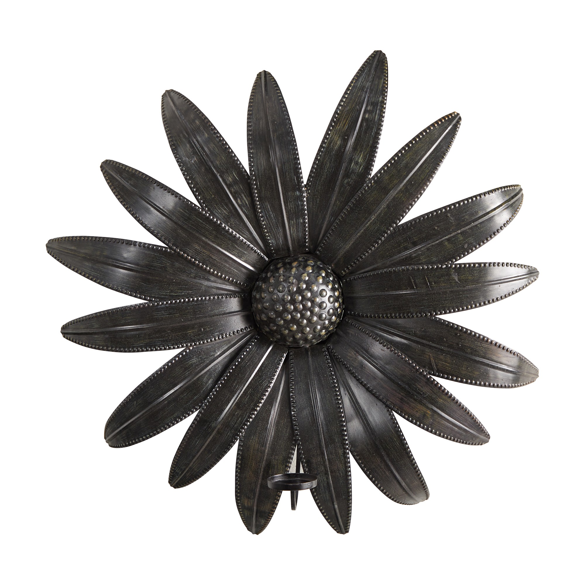 30" x 30" Brushed Metal Daisy Flower Sconce Candle Holder Wall Art ...