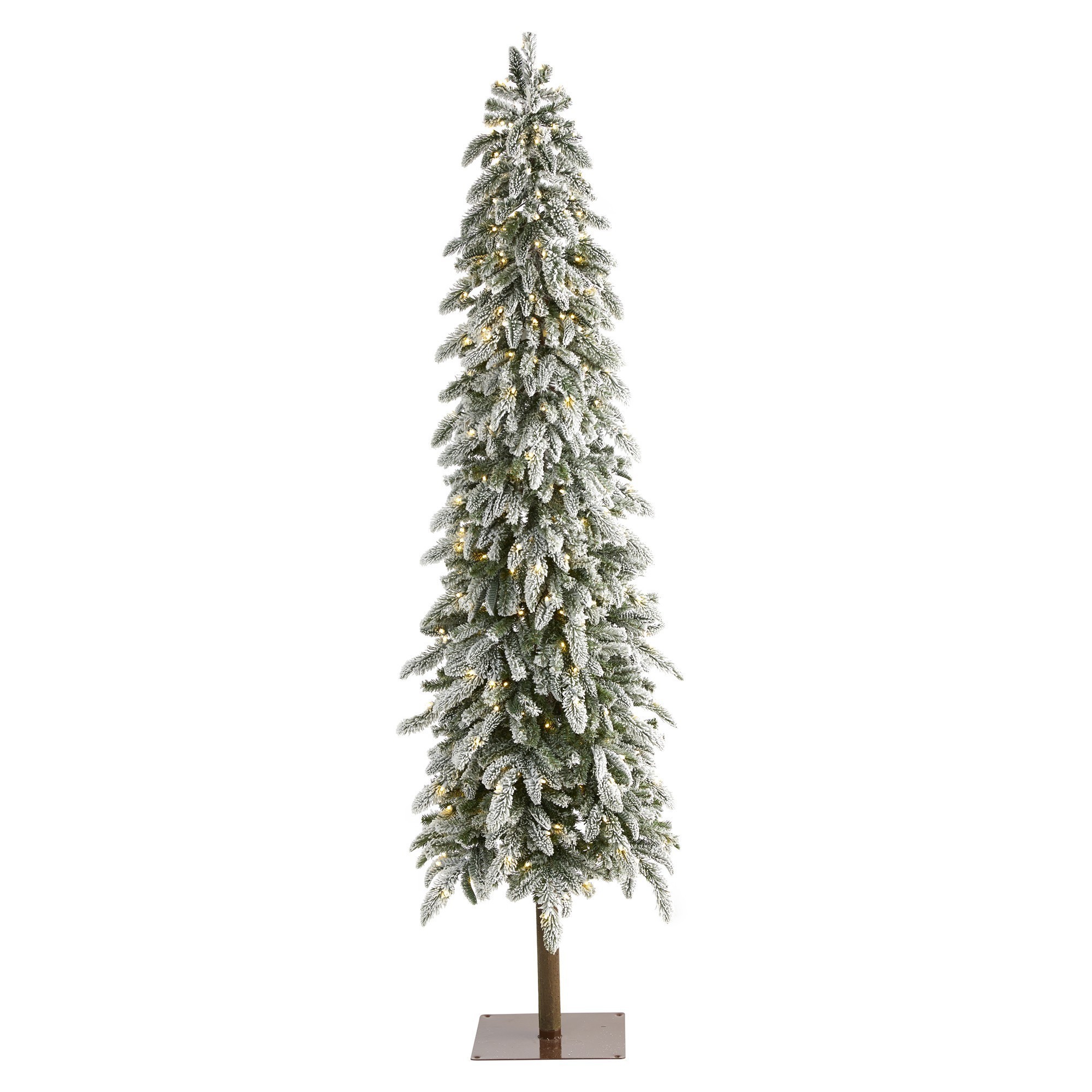 Earthflora > Pre-lit Artificial Flocked Christmas Trees > 7.5' Flocked ...